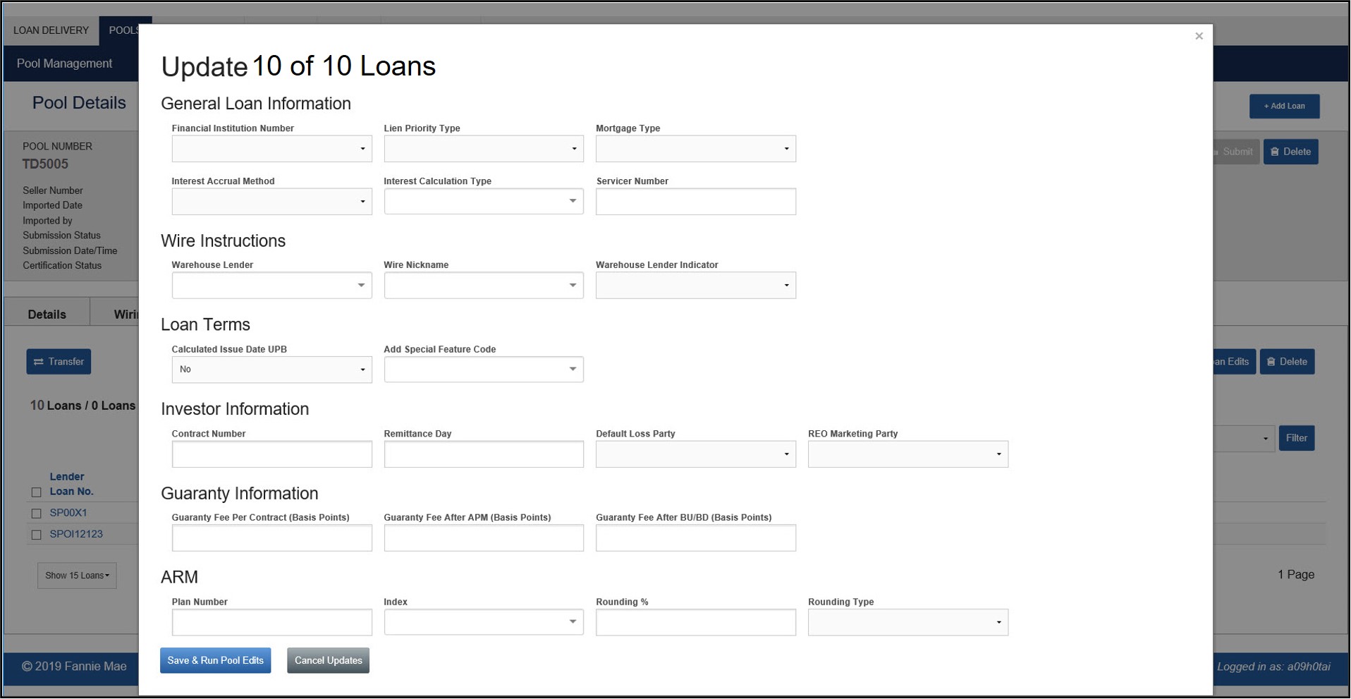 Loan Delivery Job Aids: Update All Loans - MBS