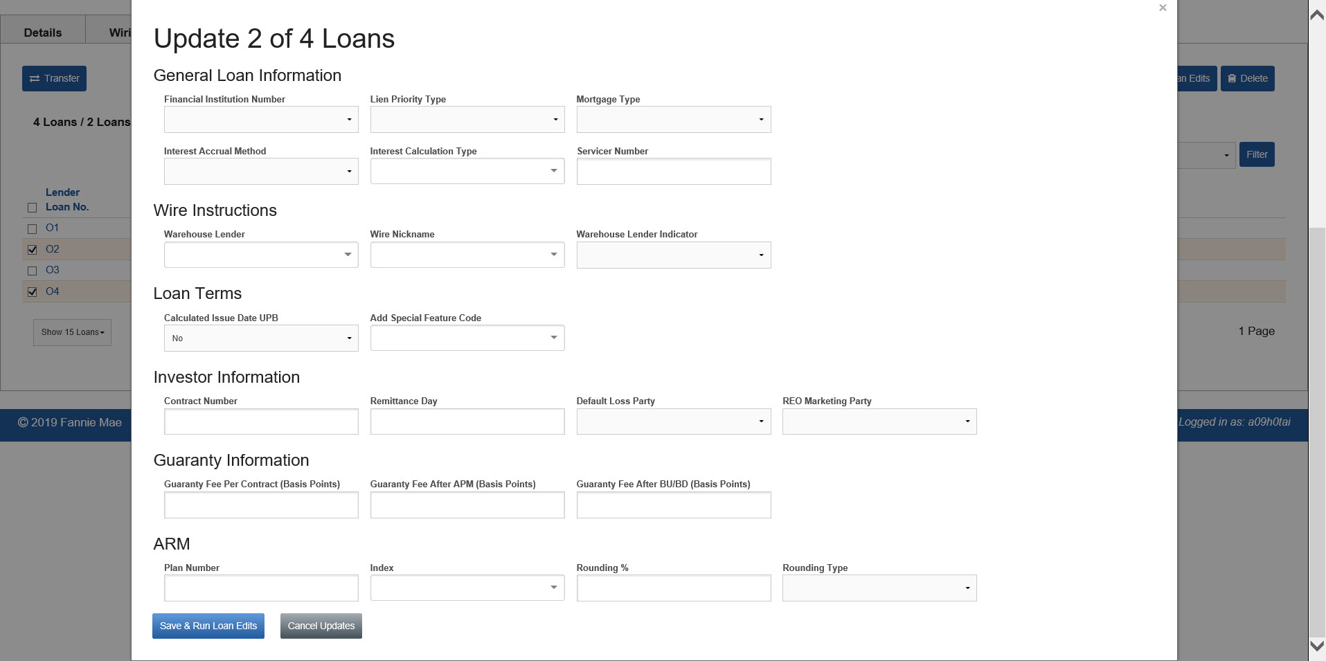 Loan Delivery Job Aids: Update Selected Loans - MBS