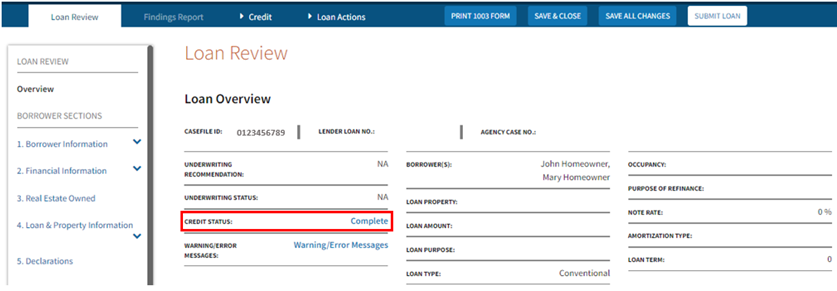 DU Job Aids: Associating a Credit Report