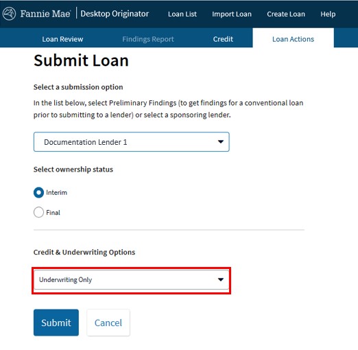 DU Job Aids: Submitting for an Underwriting Recommendation