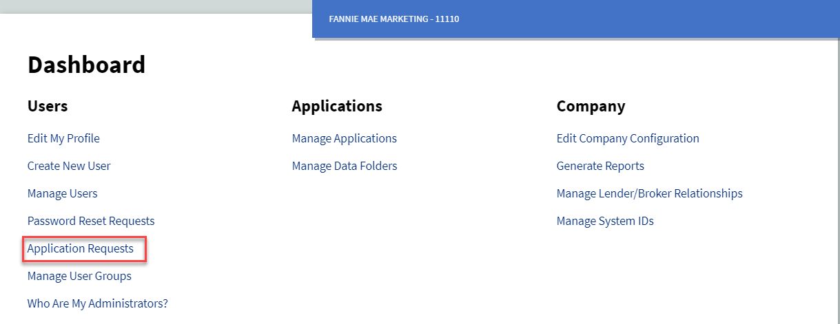 Technology Manager: Manage Application Request