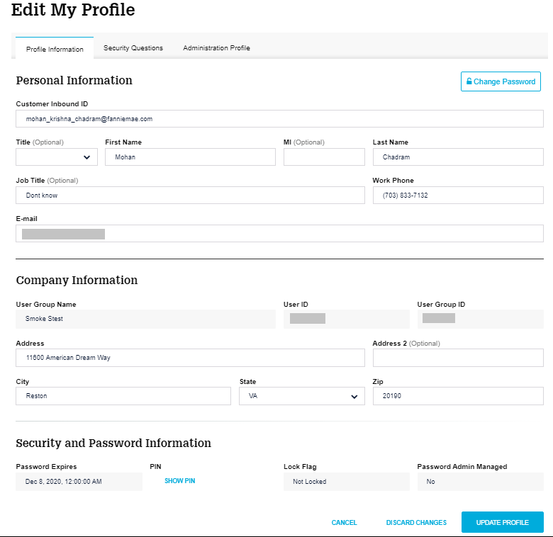 Technology Manager: Edit Your Security Question