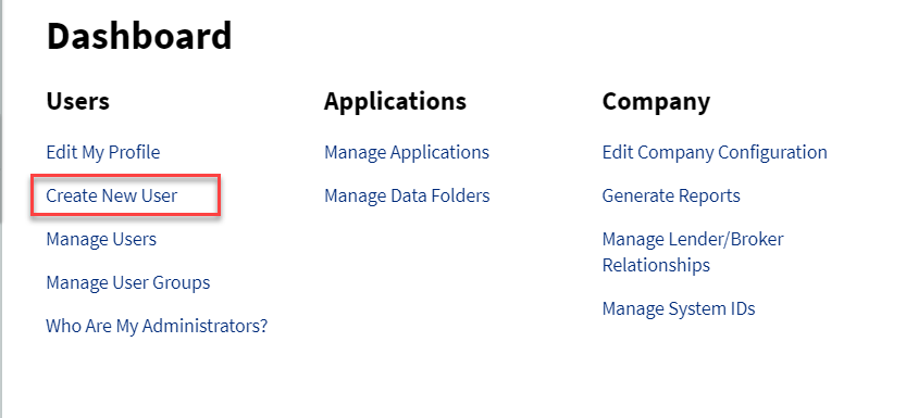 Technology Manager: Create a New User (CA)