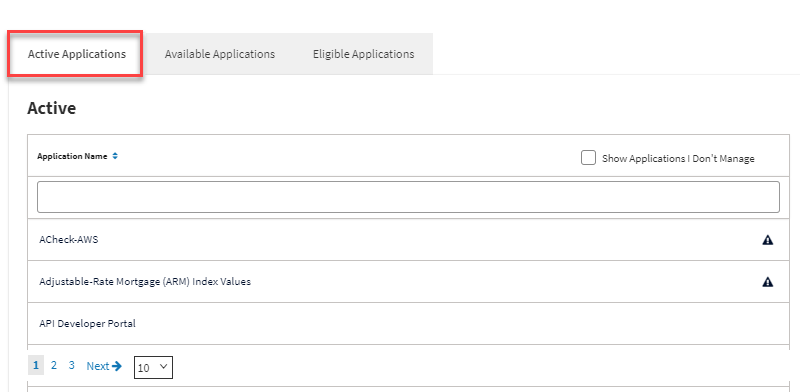 Technology Manager: Set Up an Available Application