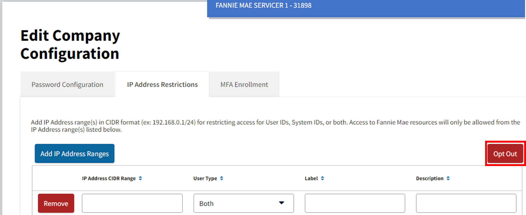 Manage IP Address Restrictions