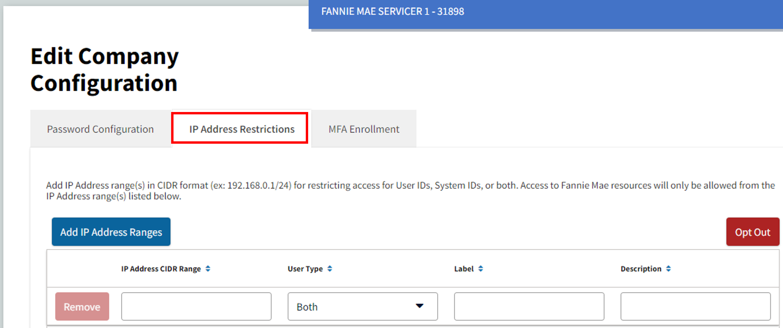 Manage IP Address Restrictions