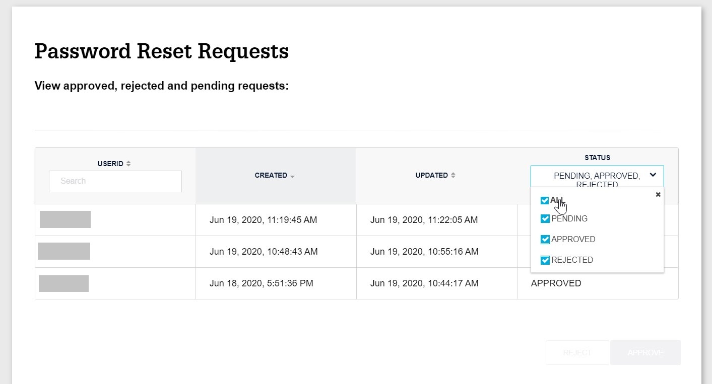 Technology Manager: Password Reset Requests (UA)