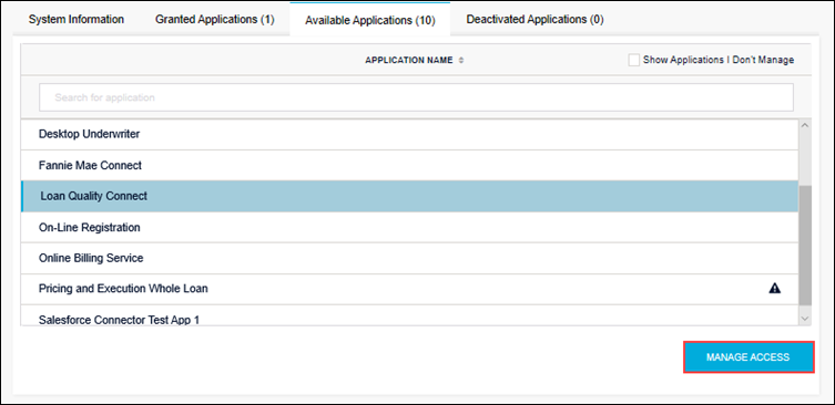 Technology Manager: Granting Access to an Application