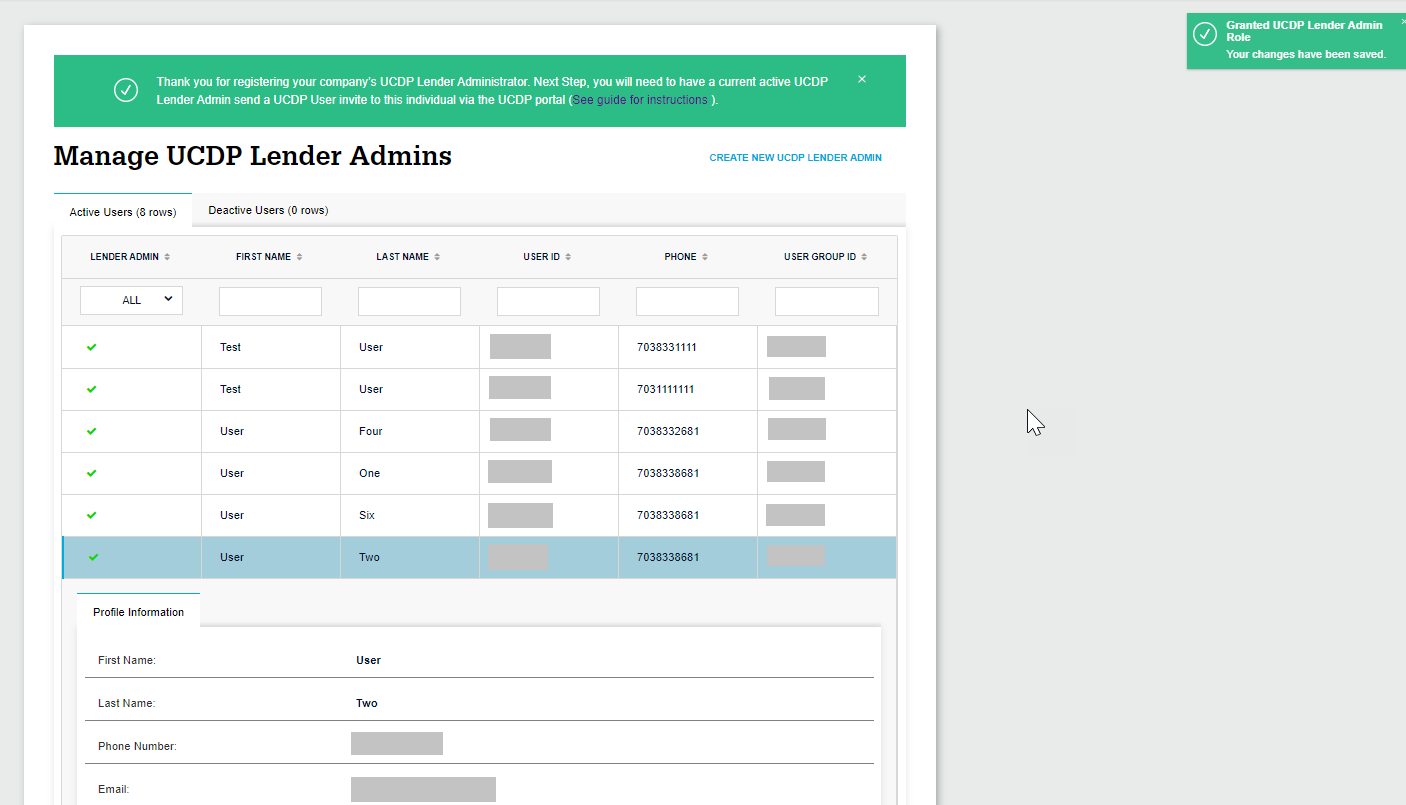 Technology Manager: Add a UCDP Lender Admin Role